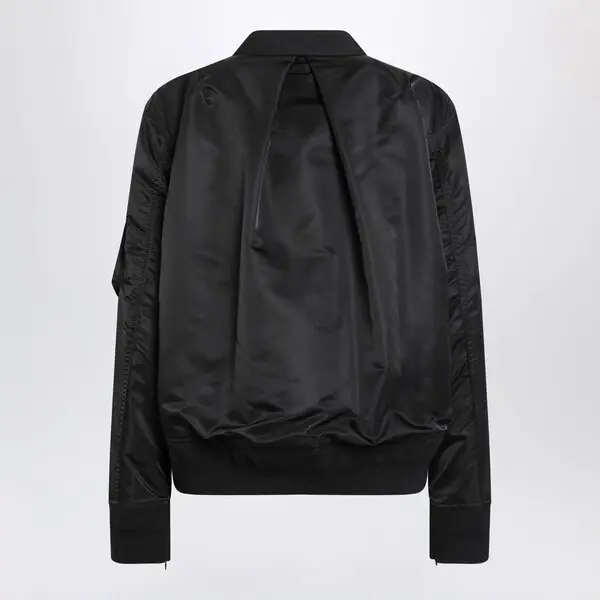 Sacai Double-breasted Wool And Nylon Blend Jacket - Black