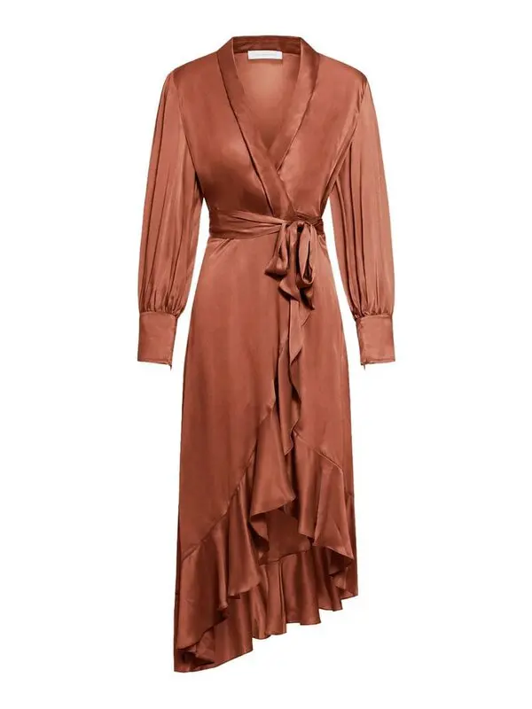 Zimmermann Silk Wrap Dress - Pink