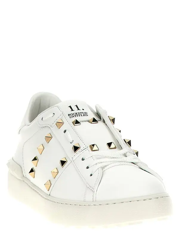 Valentino Garavani Rockstud Untitled Leather Sneakers - White
