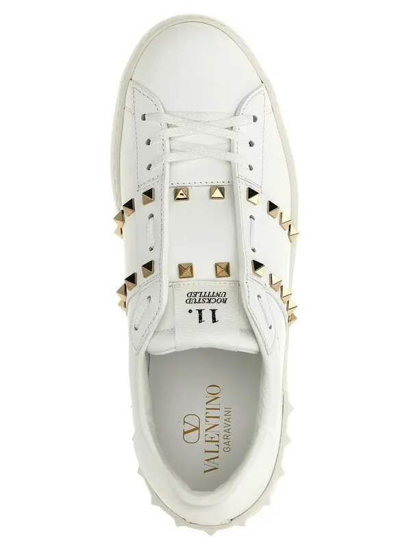 Valentino Garavani Rockstud Untitled Leather Sneakers - White