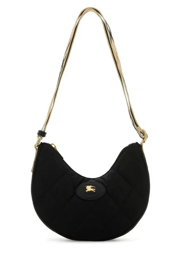 Burberry Nylon Horseshoe Crossbody Bag - Black