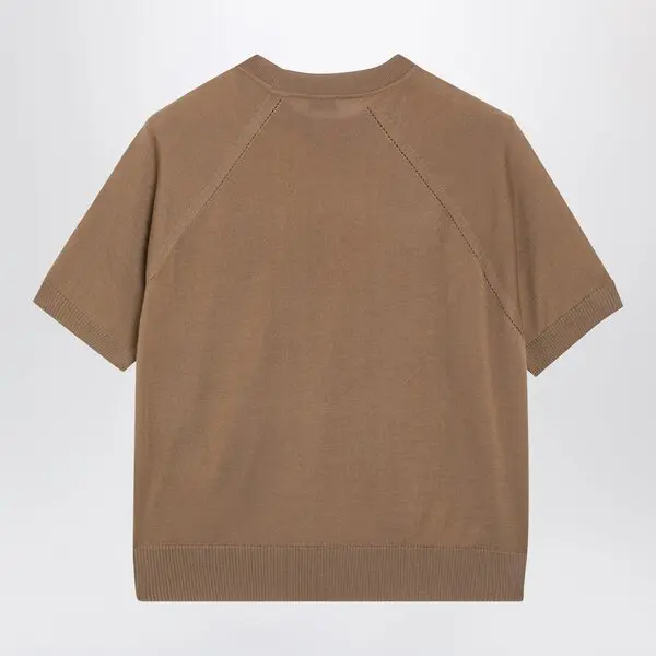 Moncler Wool Sweater With Logo Patch - Cream