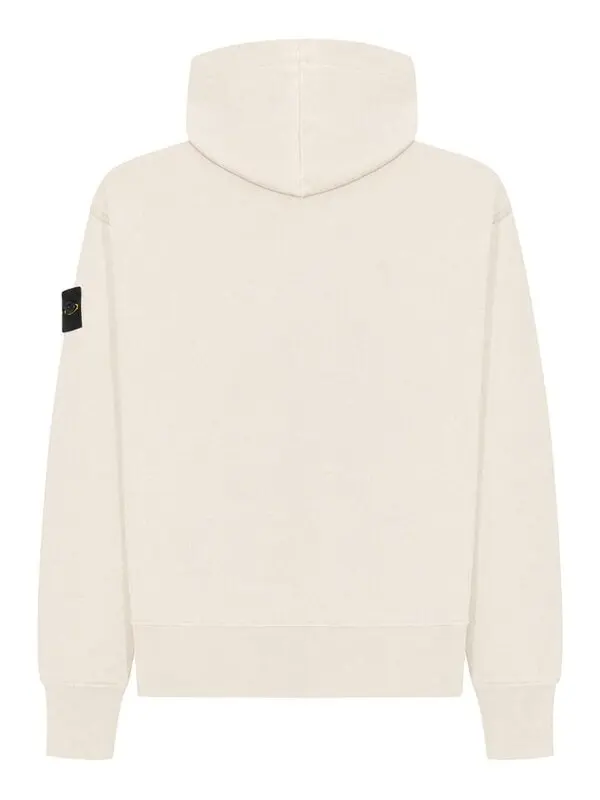 Stone Island Cotton Zip-up Hoodie - Cream