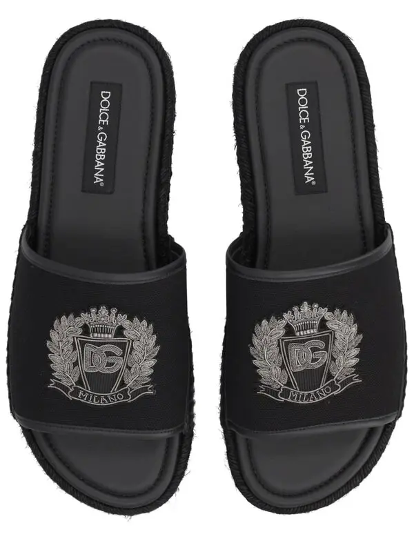 Dolce & Gabbana Logo Espadrille Slides