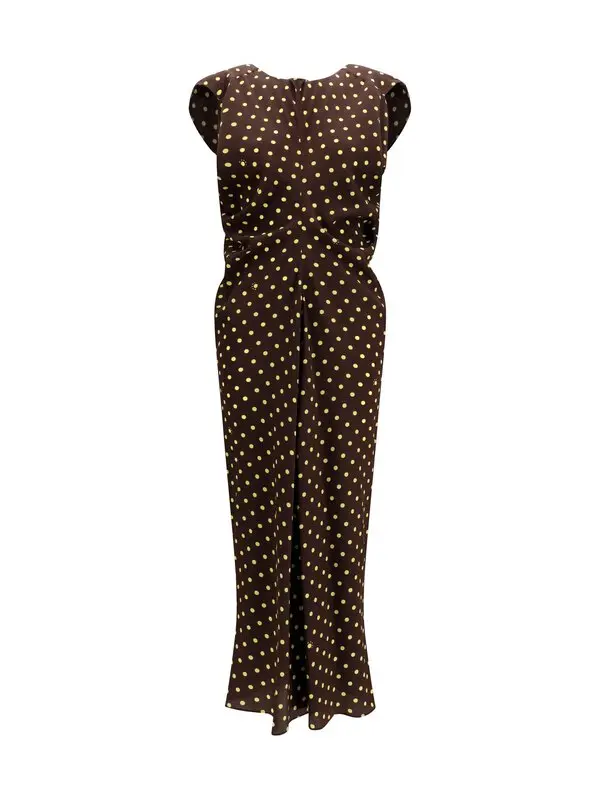 Marni Polka Dot Crepe Dress - Brown