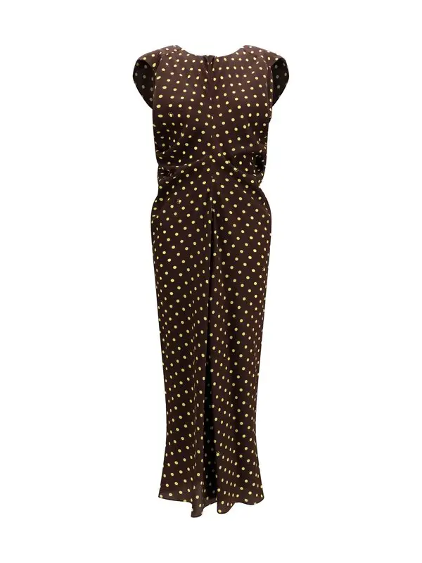 Marni Polka Dot Crepe Dress - Brown