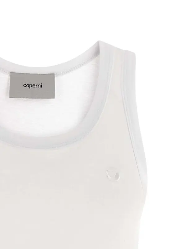 Coperni Tank Top With Logo Embroidery - White