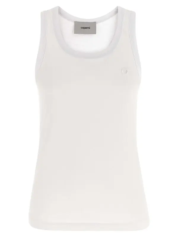Coperni Tank Top With Logo Embroidery - White