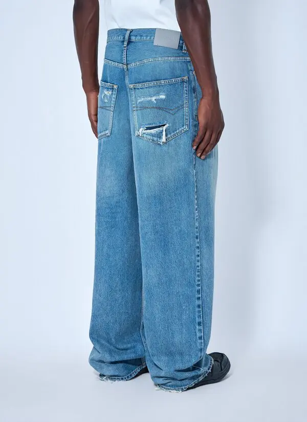 Balenciaga Baggy Fit Japanese Twill Jeans - Blue