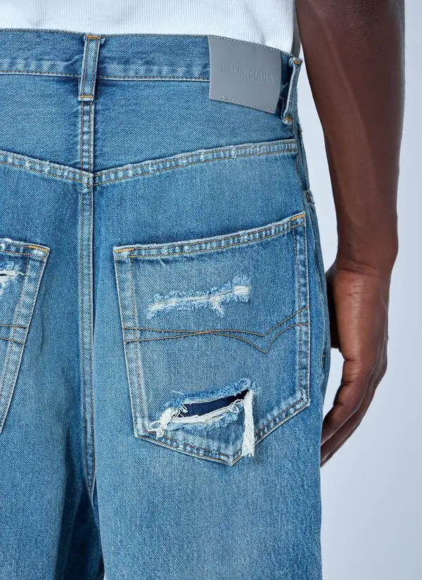 Balenciaga Baggy Fit Japanese Twill Jeans - Blue