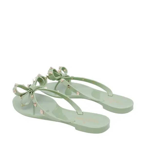 Valentino Garavani Summer Rockstud Flip Flops - Green