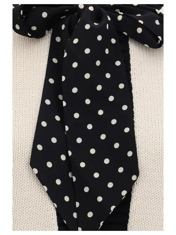Valentino Garavani Open Polka-dot Bow Cardigan