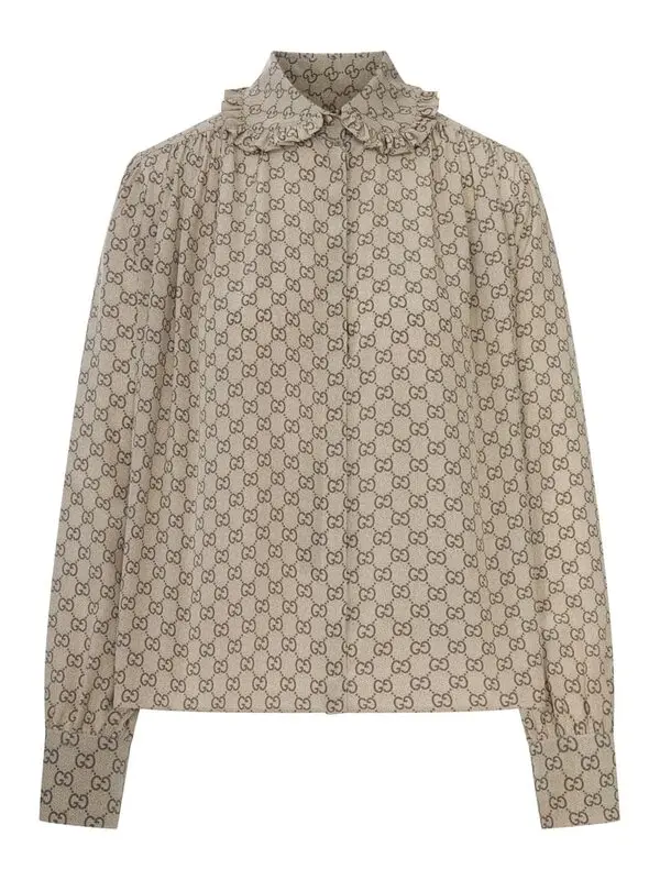 Gucci Silk Crêpe De Chine Printed Shirt - Cream
