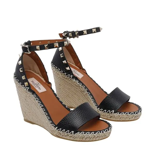 Valentino Garavani Rockstud Double Wedges - Black