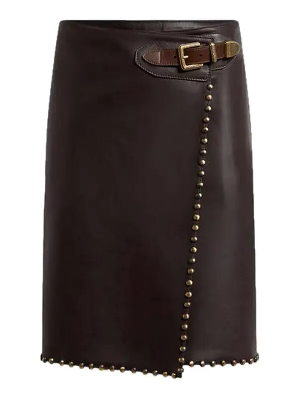 Etro Short Studded Leather Skirt