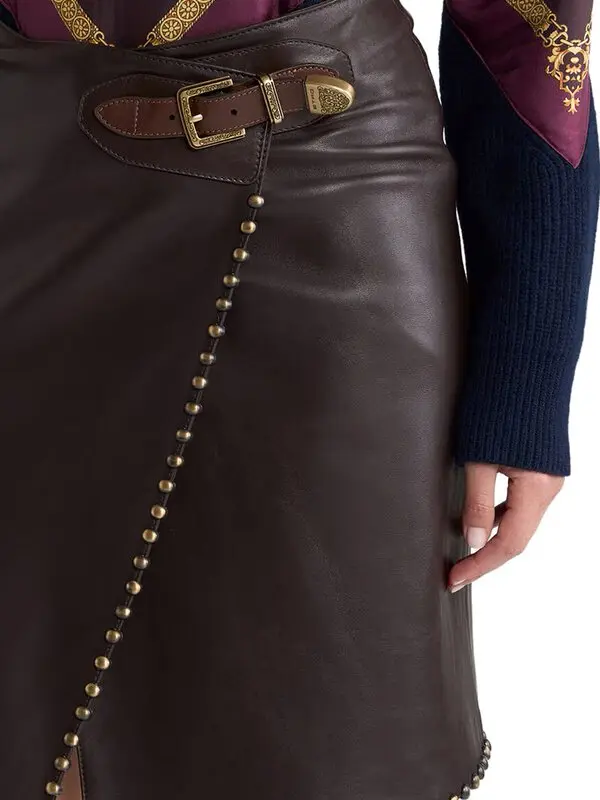 Etro Short Studded Leather Skirt