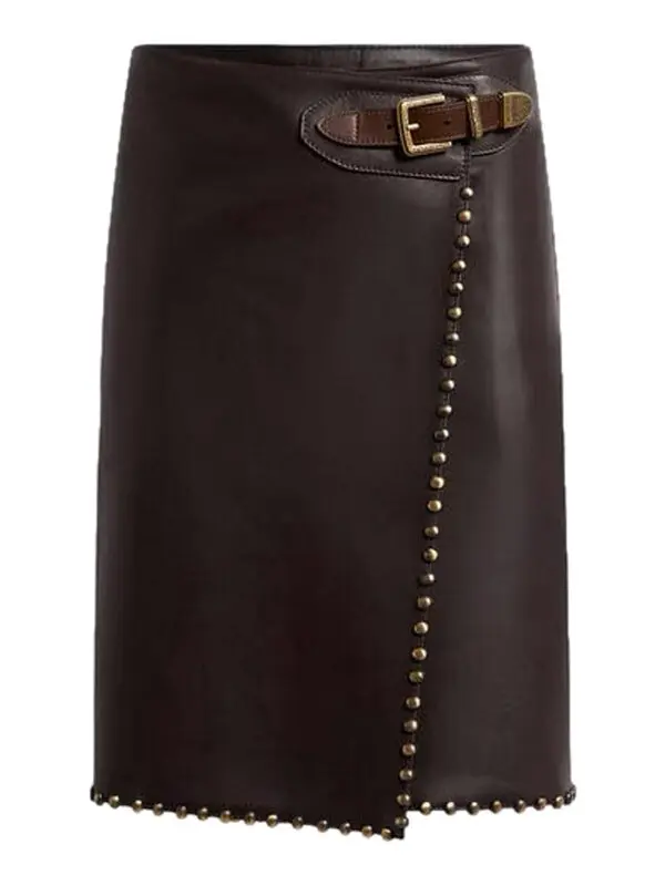 Etro Short Studded Leather Skirt - Black