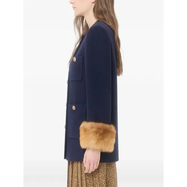 Valentino Garavani Coats Single Breasted Coats - Blue