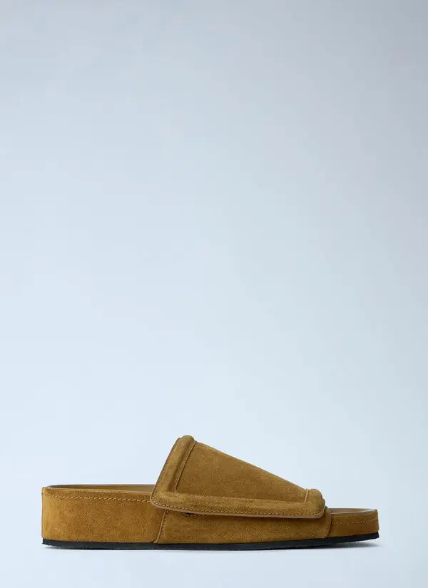 Phoebe Philo Suede Chunky-sole Slide Sandals - Brown