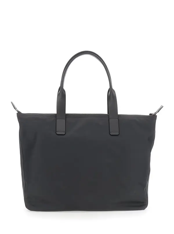 Dolce & Gabbana Grey Tote Bag With Two Top Handles And Logo Plaque On The Front In Tech Fabric - Gray