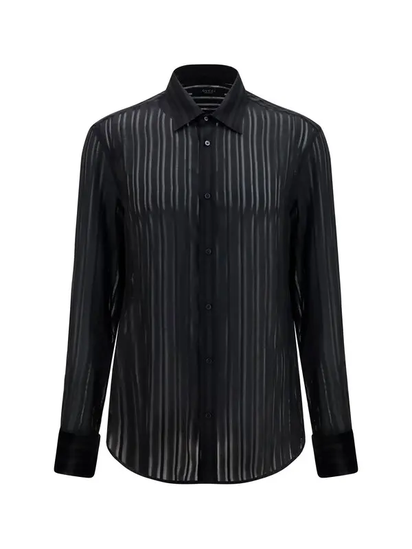 Gucci Striped Silk Gauze Shirt