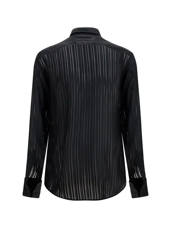 Gucci Striped Silk Gauze Shirt