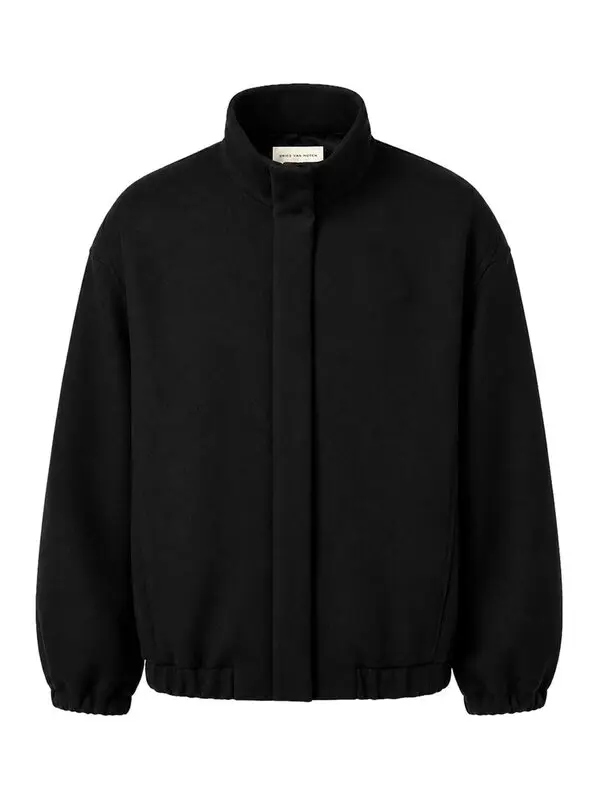 Dries Van Noten Wool-blend Bomber Jacket With High Collar