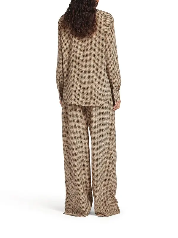 Balenciaga Monogram Shirt In Silk Crepe - Multicolor