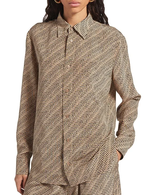 Balenciaga Monogram Shirt In Silk Crepe - Multicolor