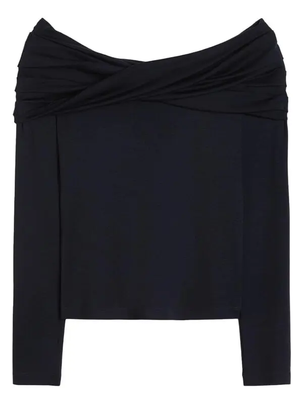 Max Mara Wool Off-the-shoulder Draped Top