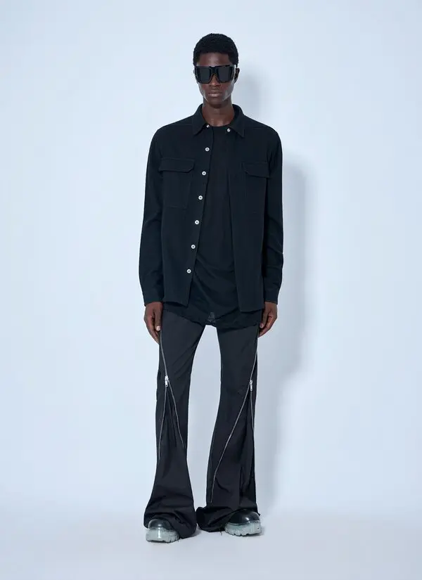 Rick Owens Wool Blend Overshirt - Black