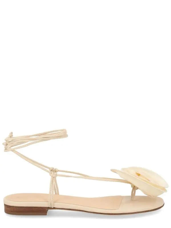 Magda Butrym Sandal With Silk Flower