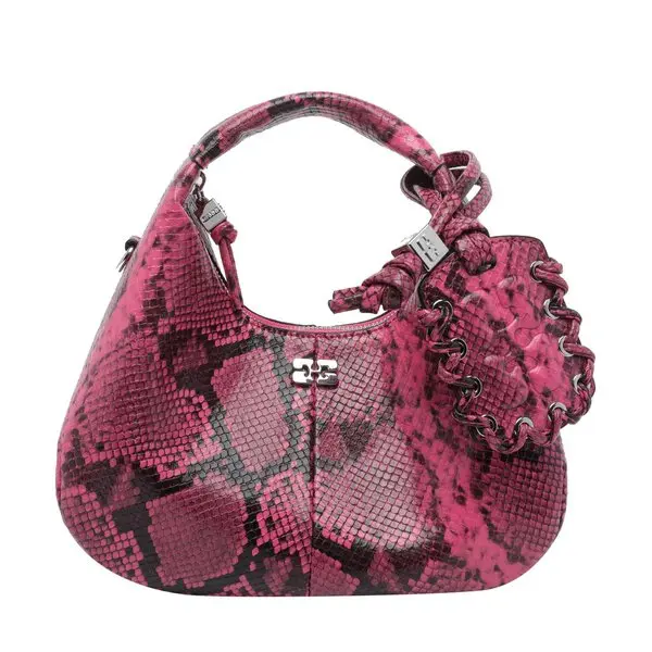 GANNI Hobo Mini Snake - Pink