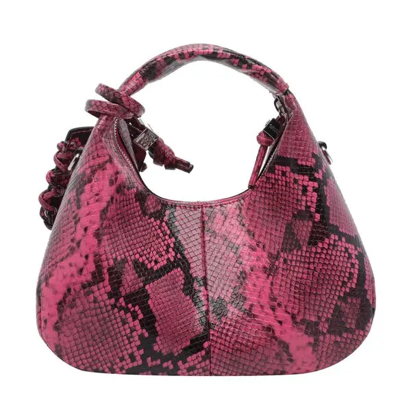 GANNI Python Print Mini Hobo Bag - Pink