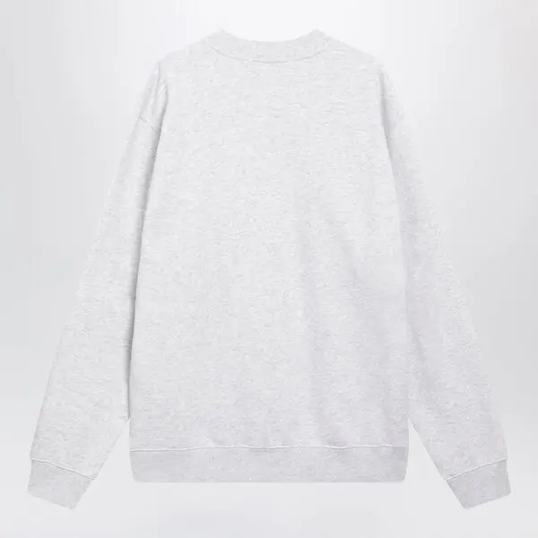 Jacquemus Grey Crewneck Sweatshirt With Grosgrain Logo