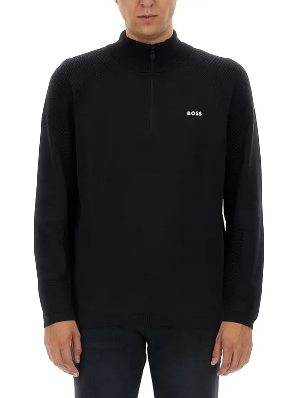 BOSS Sweatshirt With Logo - Blue