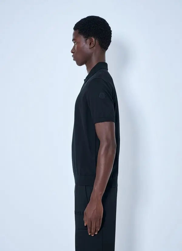 Moncler Piqué Polo Shirt - Black