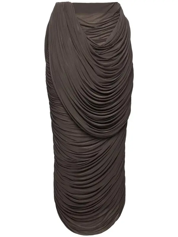 Magda Butrym Cupro Midi Skirt - Brown