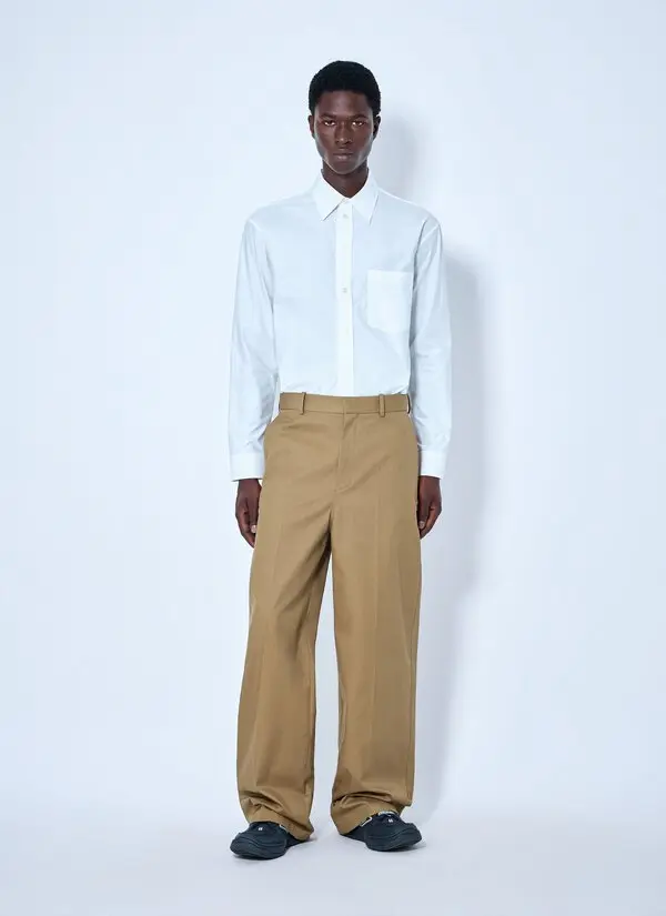 Balenciaga Wide Leg Cotton Chino Pants