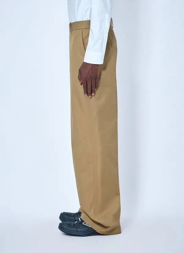 Balenciaga Wide Leg Cotton Chino Pants