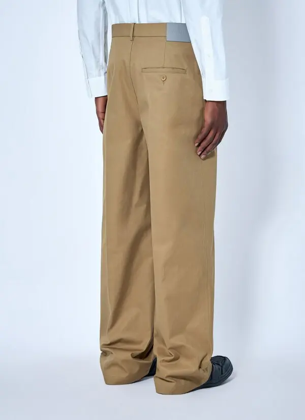 Balenciaga Wide Leg Cotton Chino Pants