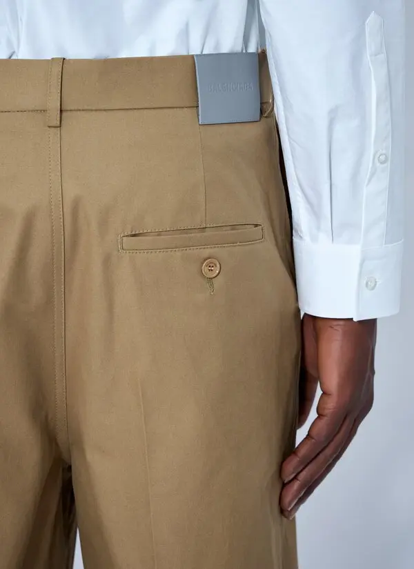 Balenciaga Wide Leg Cotton Chino Pants