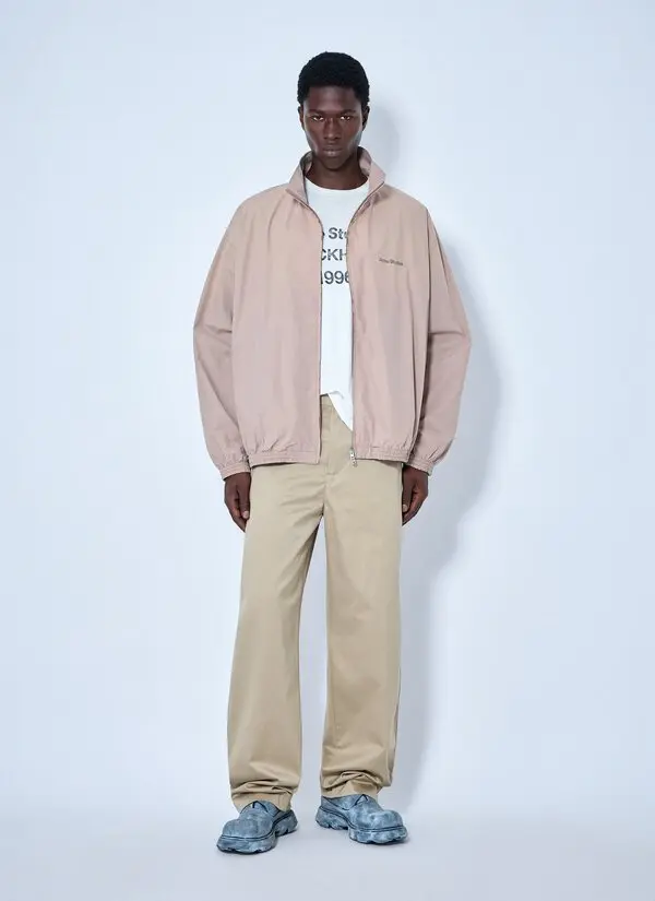 Acne Studios Cotton Satin Tailored Trousers - Cream