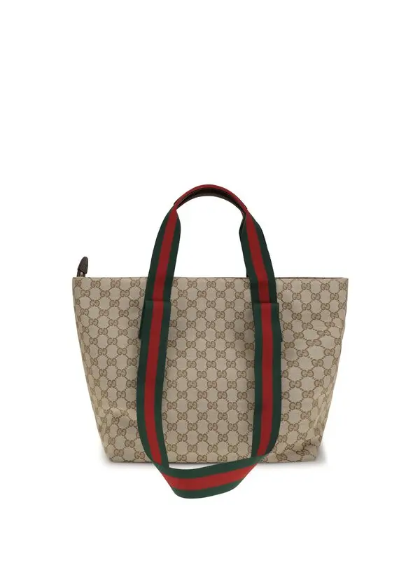 Gucci Small Gg Motif Tote Bag - Cream
