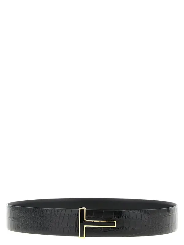 TOM FORD Reversible Leather Belt - Black