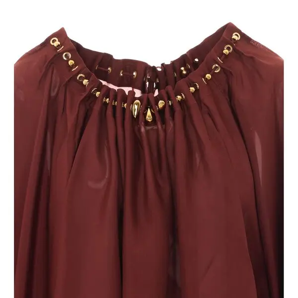 Zimmermann Aster Curled Blouse With Beads - Red