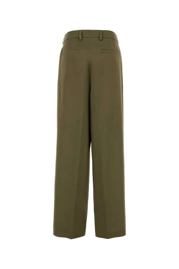 Dries Van Noten Crepe Palazzo Pant - Green