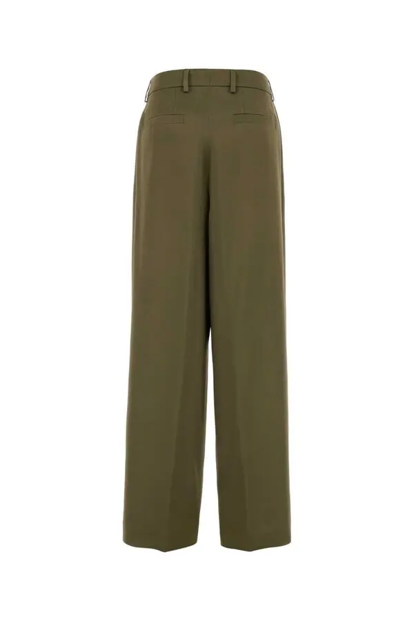 Dries Van Noten Crepe Palazzo Pant - Green