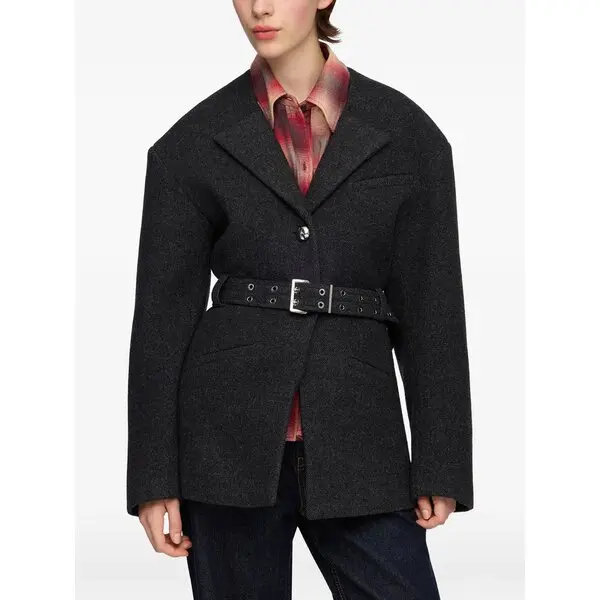 GANNI Grey Jackets Oversized Jackets