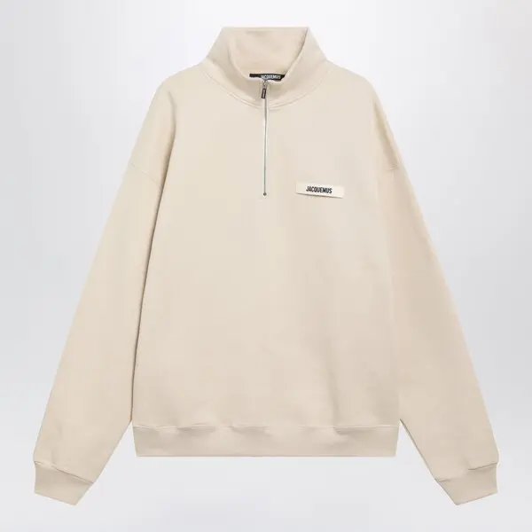 Jacquemus Half-zip Sweatshirt With Logo - Cream